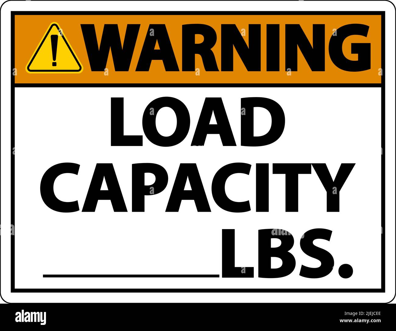 Warning Load Capacity Label Sign On White Background Stock Vector Image ...
