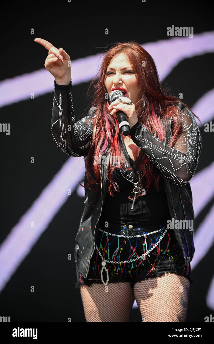 Tiffany seen performing at Lets Rock Leeds 80s Festival in Temple ...