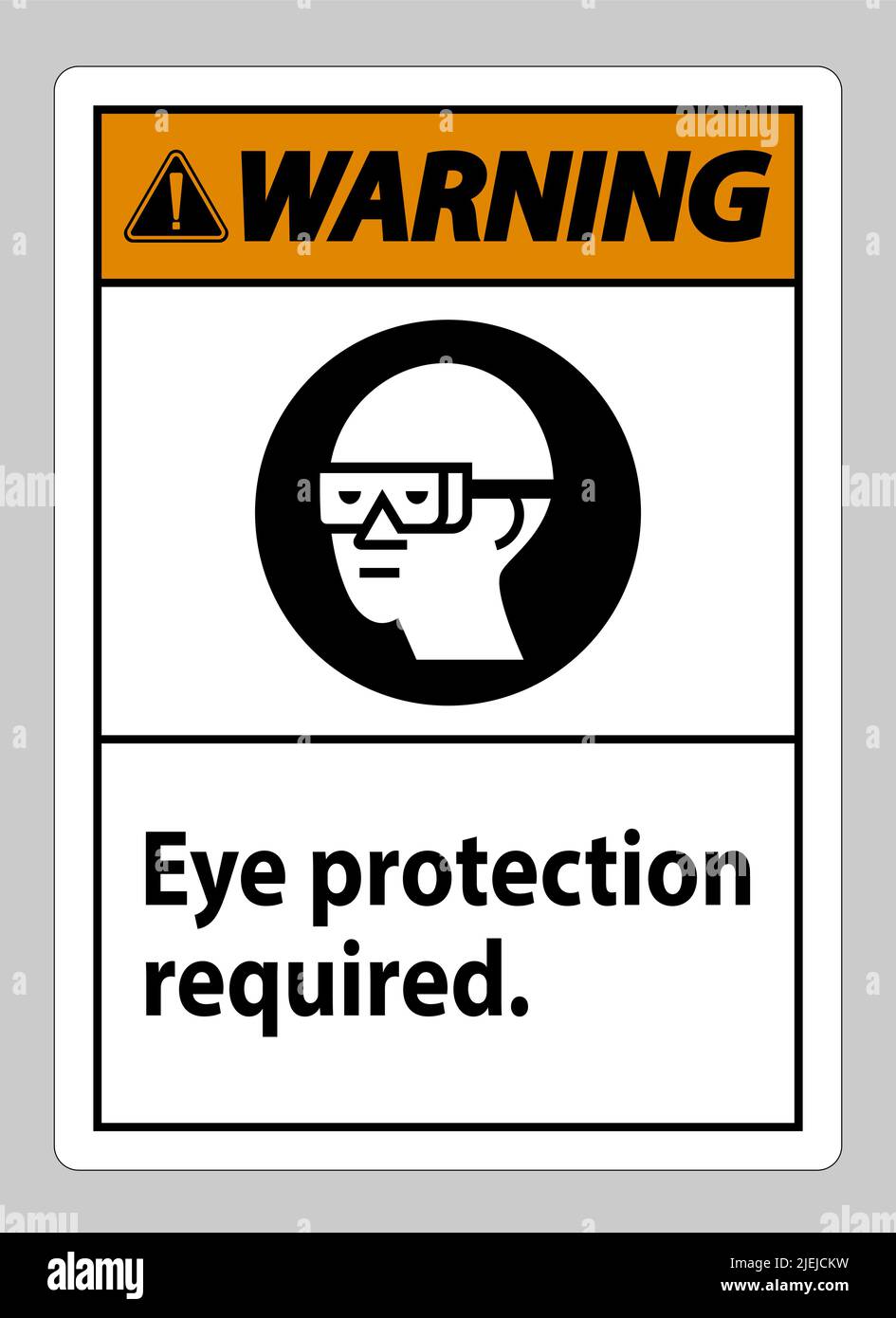 Warning Sign Eye Protection Required on white background Stock Vector ...