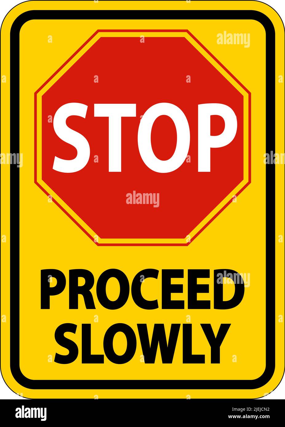 Stop Proceed Slowly Sign On White Background Stock Vector Image & Art ...