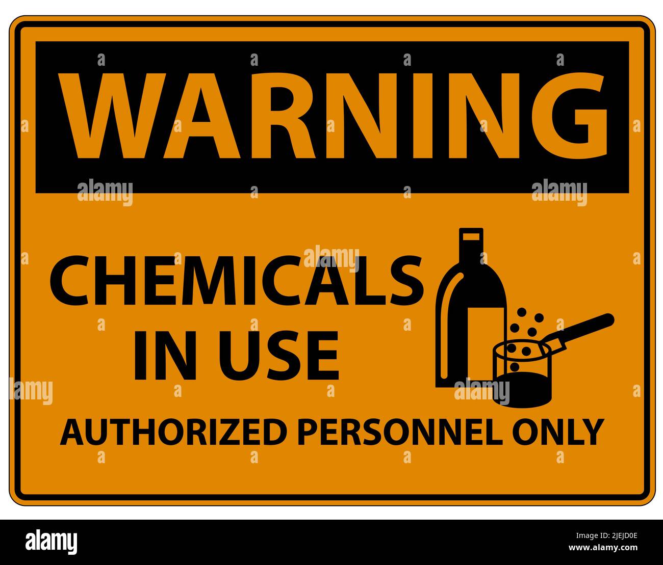 Warning Chemicals In Use Symbol Sign On White Background Stock Vector ...