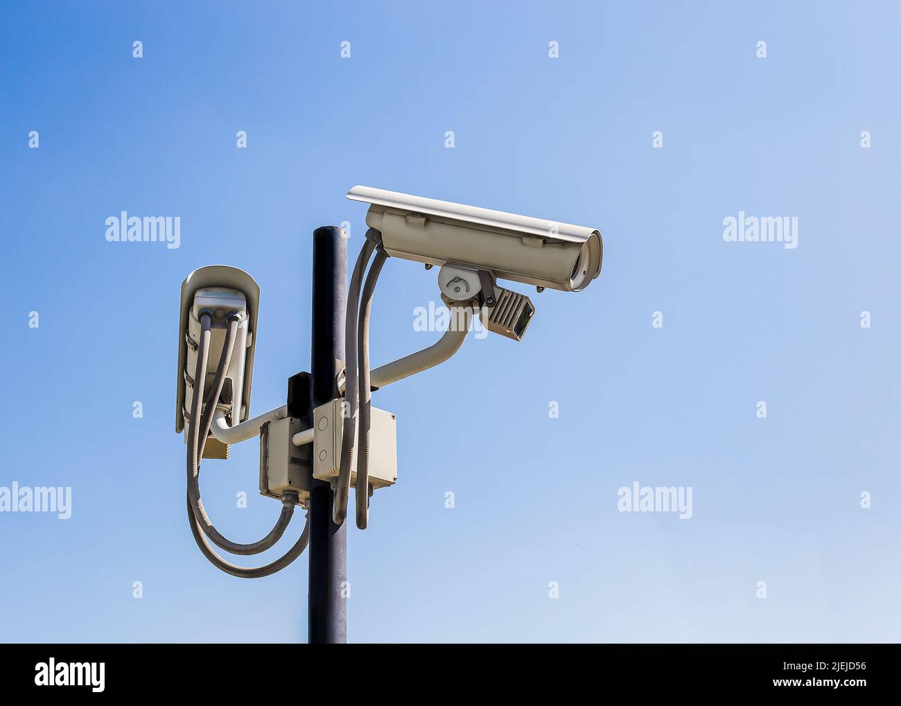 CCTV camera installed outside the building safety protection concept ...