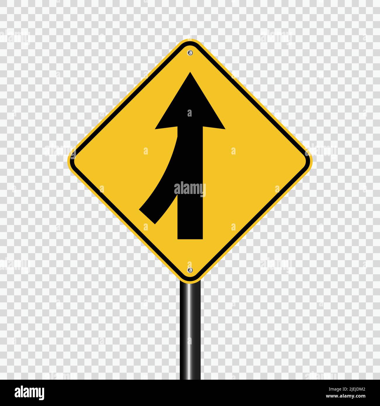 Lanes merging left sign on transparent background,vector illustration ...