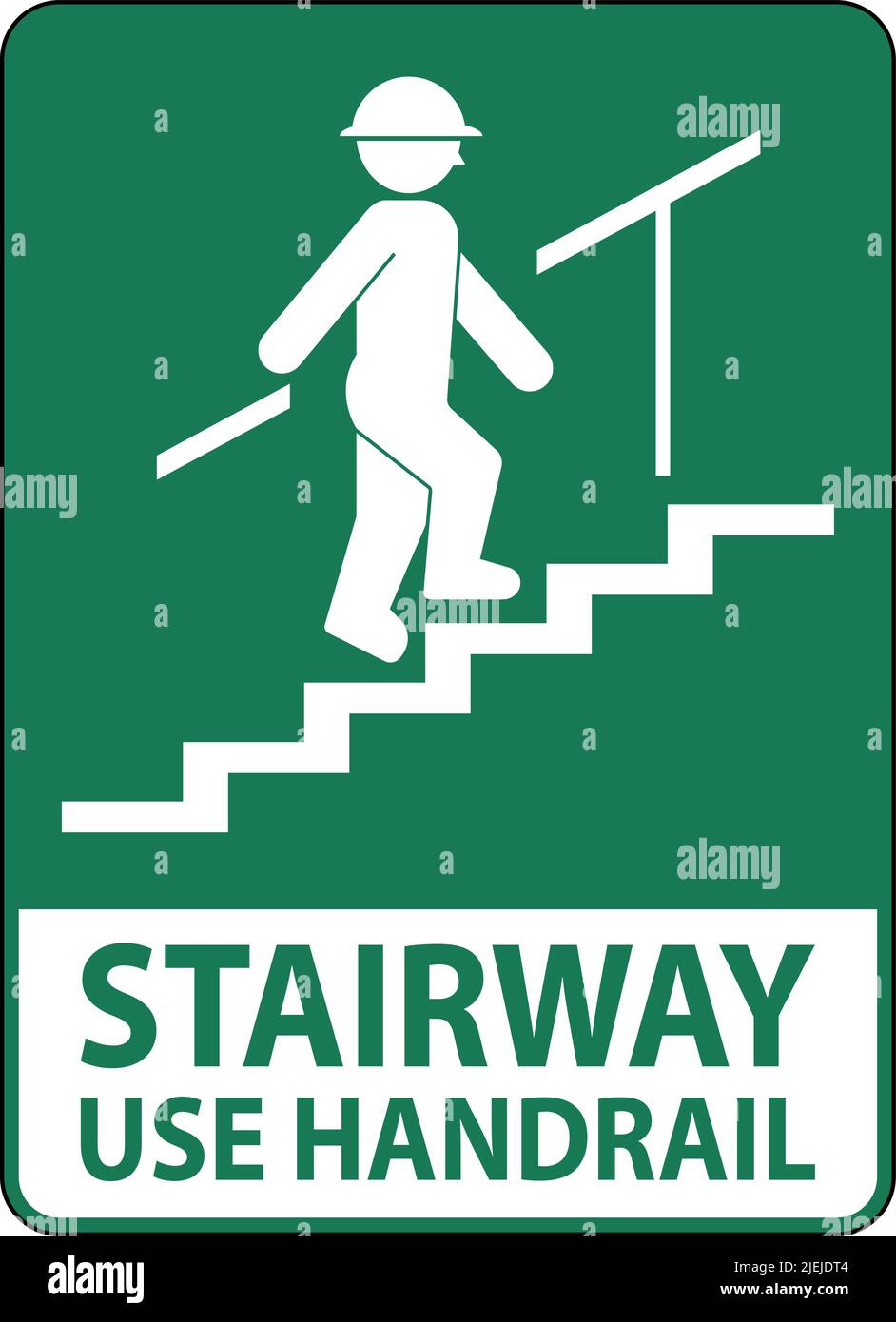 Stairway Use Handrail Sign On White Background Stock Vector Image & Art ...