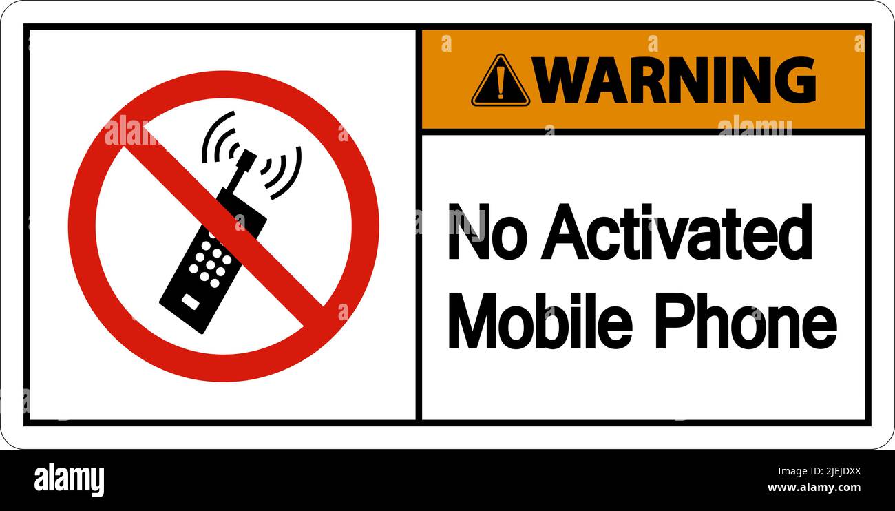 Warning No Activated Mobile Phone Sign On White Background Stock Vector ...