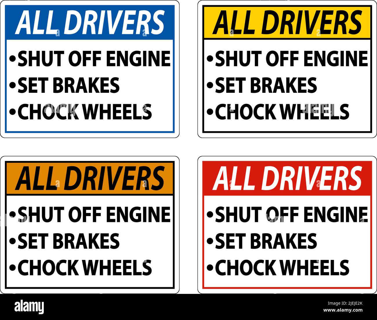 Truck Driver Parking Checklist Sign On White Background Stock Vector ...