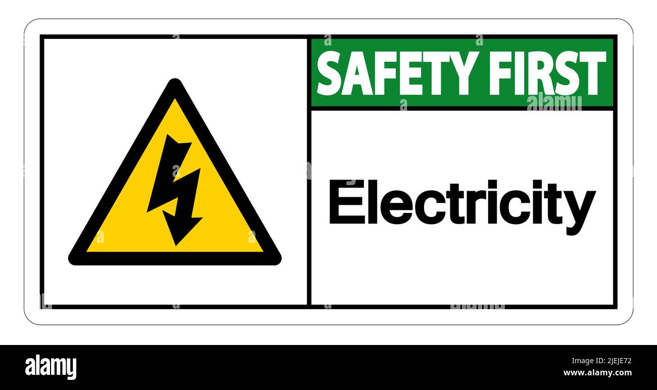 Safety first Electricity Symbol Sign Isolate On White Background,Vector ...