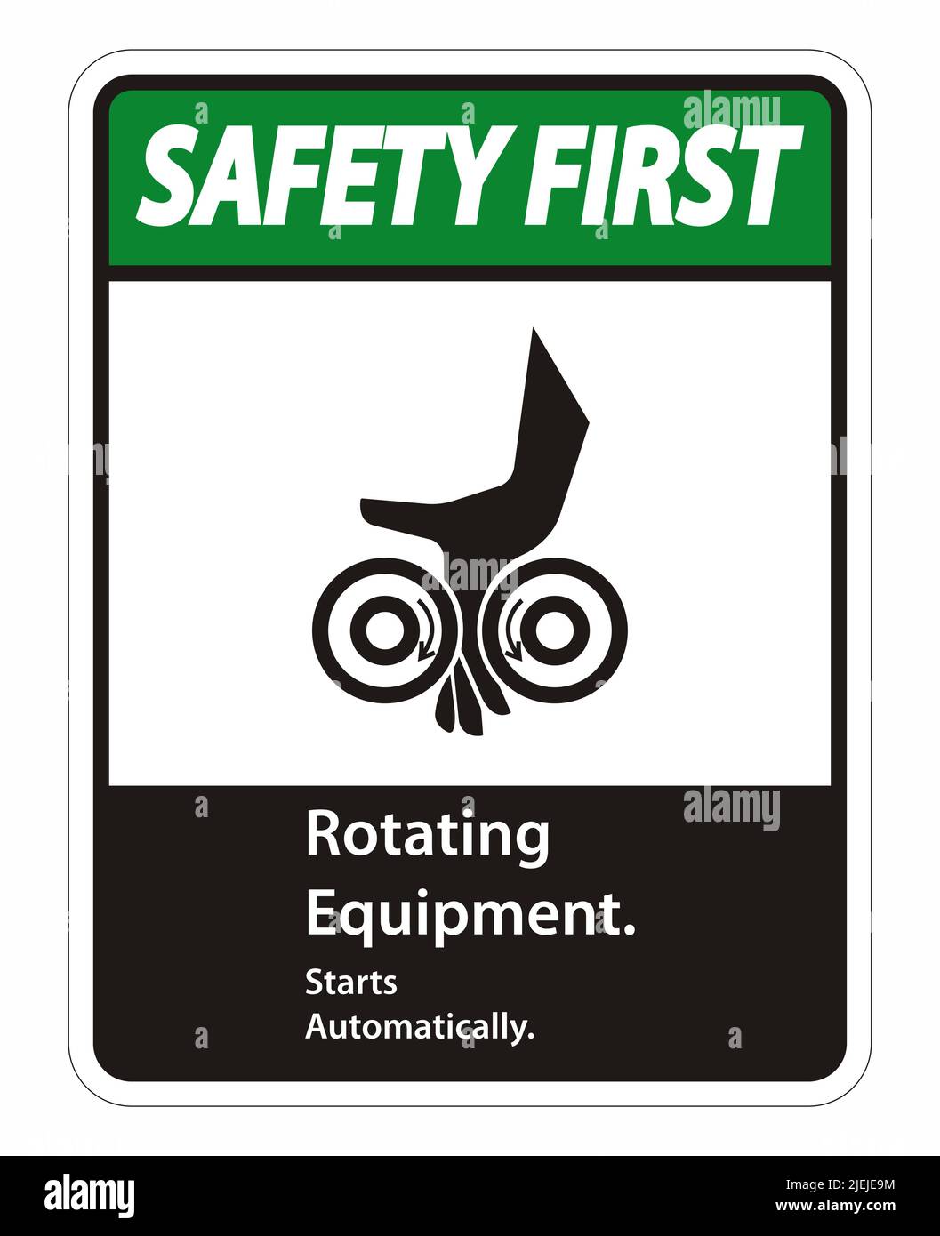 Rotating Equipment.Starts Automatically Symbol Sign Isolate on White ...