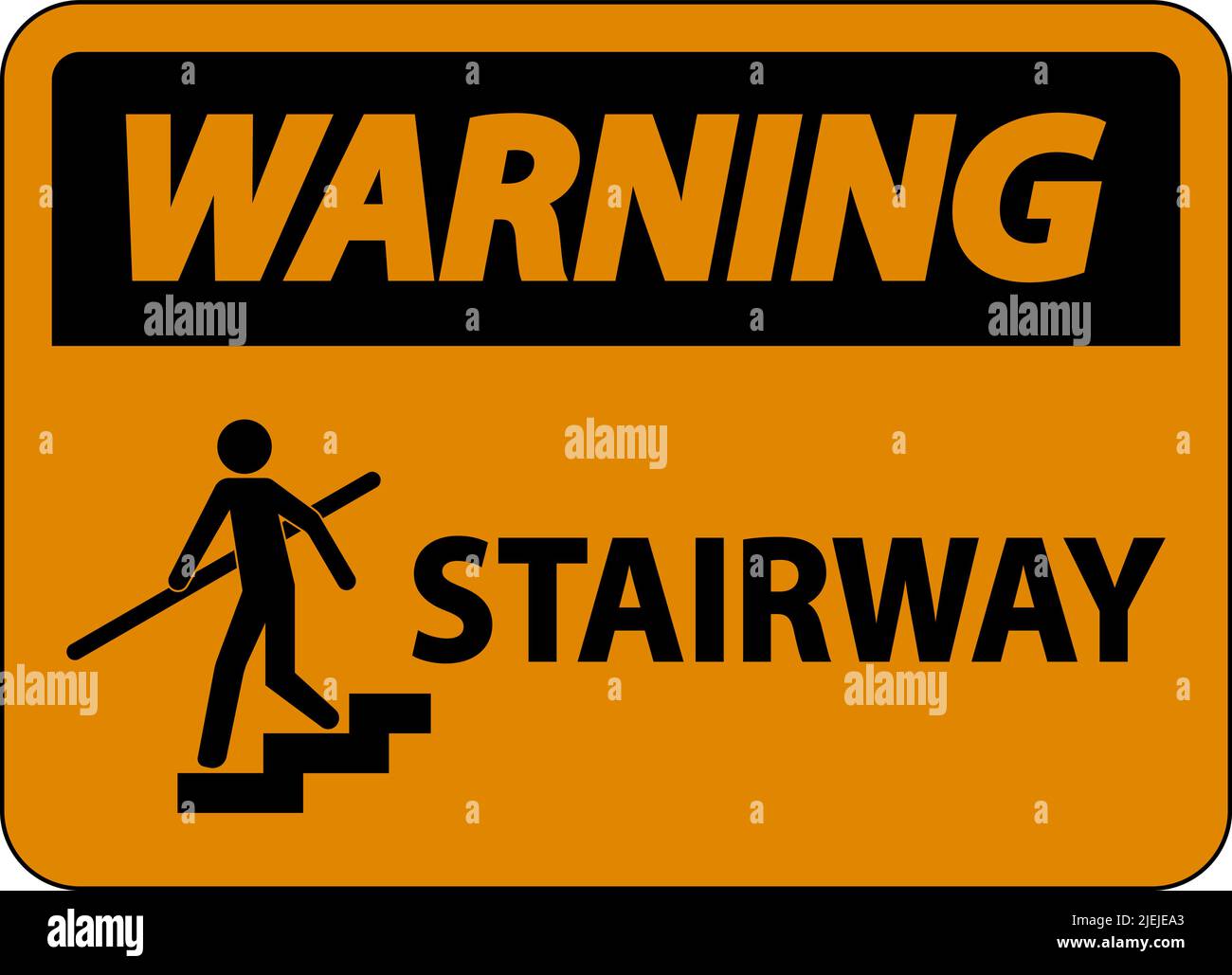 Warning Stairway Sign On White Background Stock Vector Image & Art - Alamy