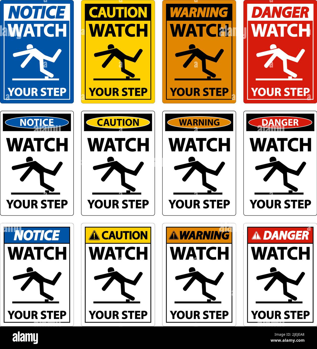 Caution Watch Your Step Sign On White Background Stock Vector Image And Art Alamy