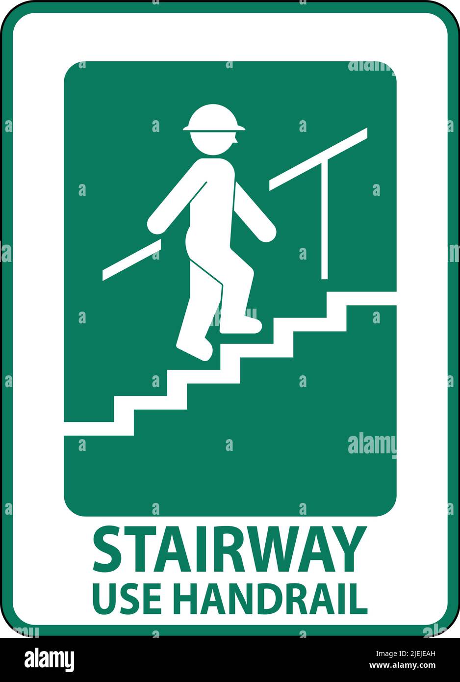 Stairway Use Handrail Sign On White Background Stock Vector Image & Art ...