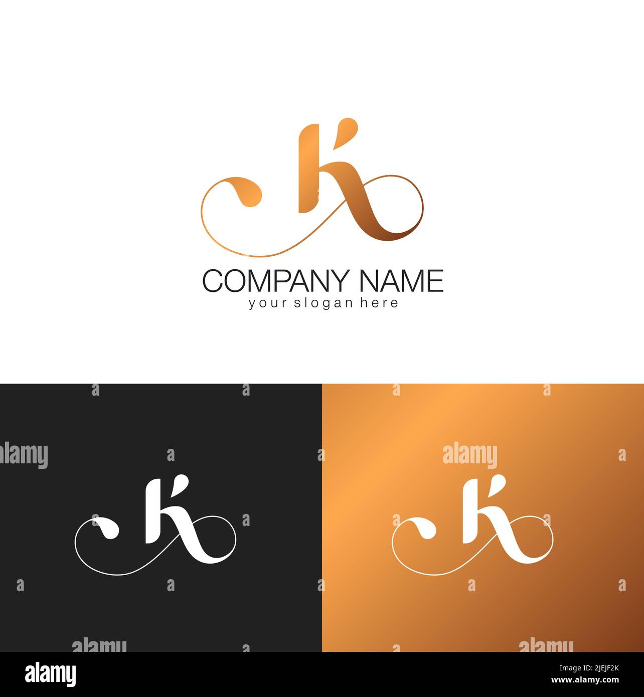 K letter monogram. Elegant luxury K logo. Calligraphic style. Corporate ...