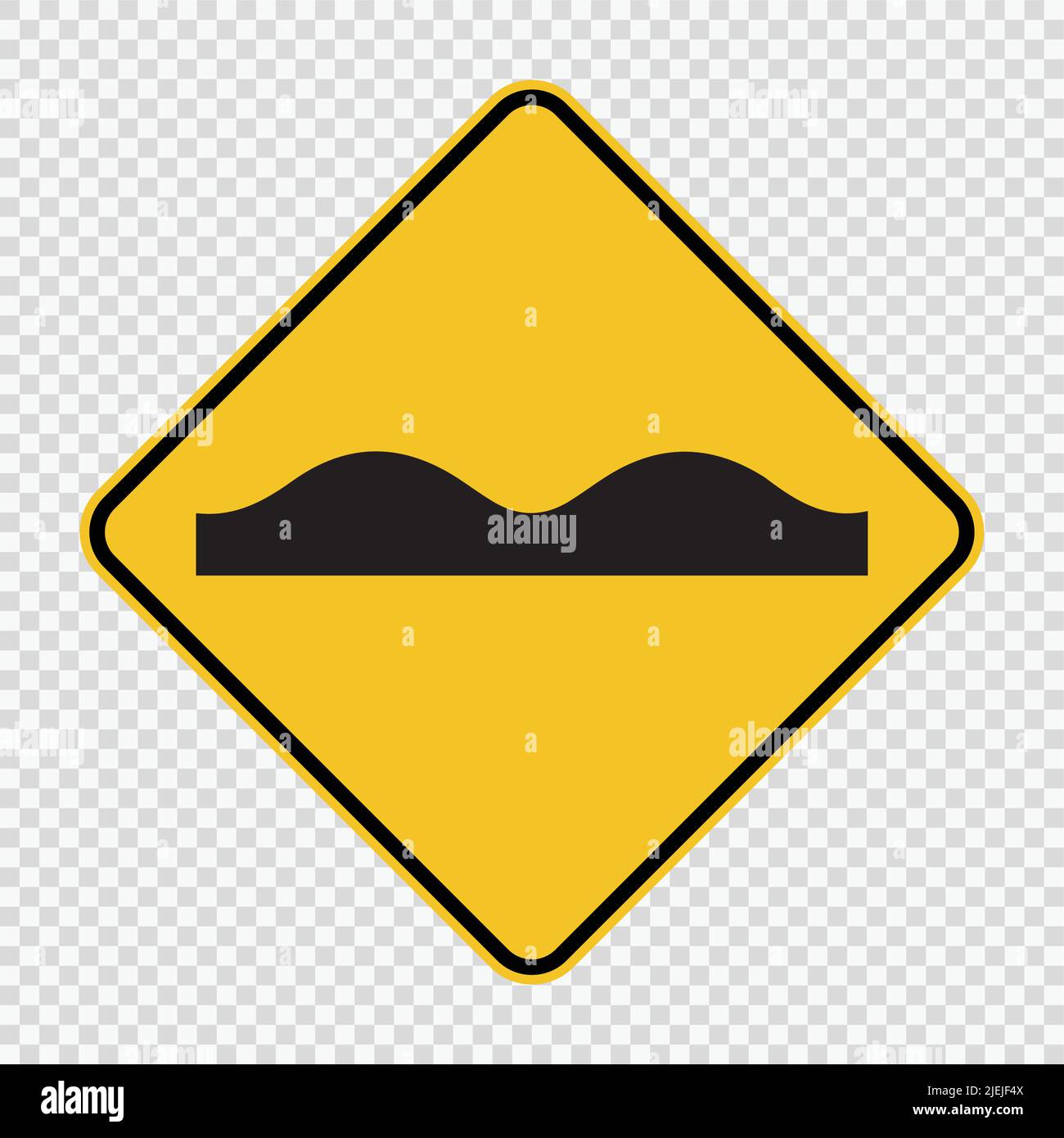 Uneven road surface sign on transparent background,vector illustration ...