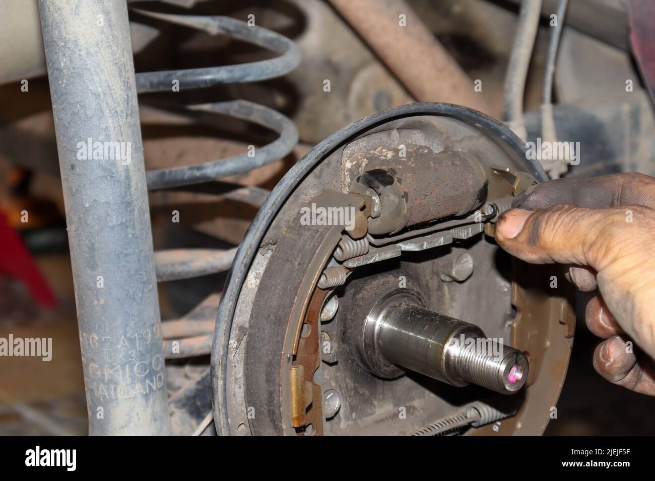 cylinder of car broke and leak Stock Photo - Alamy