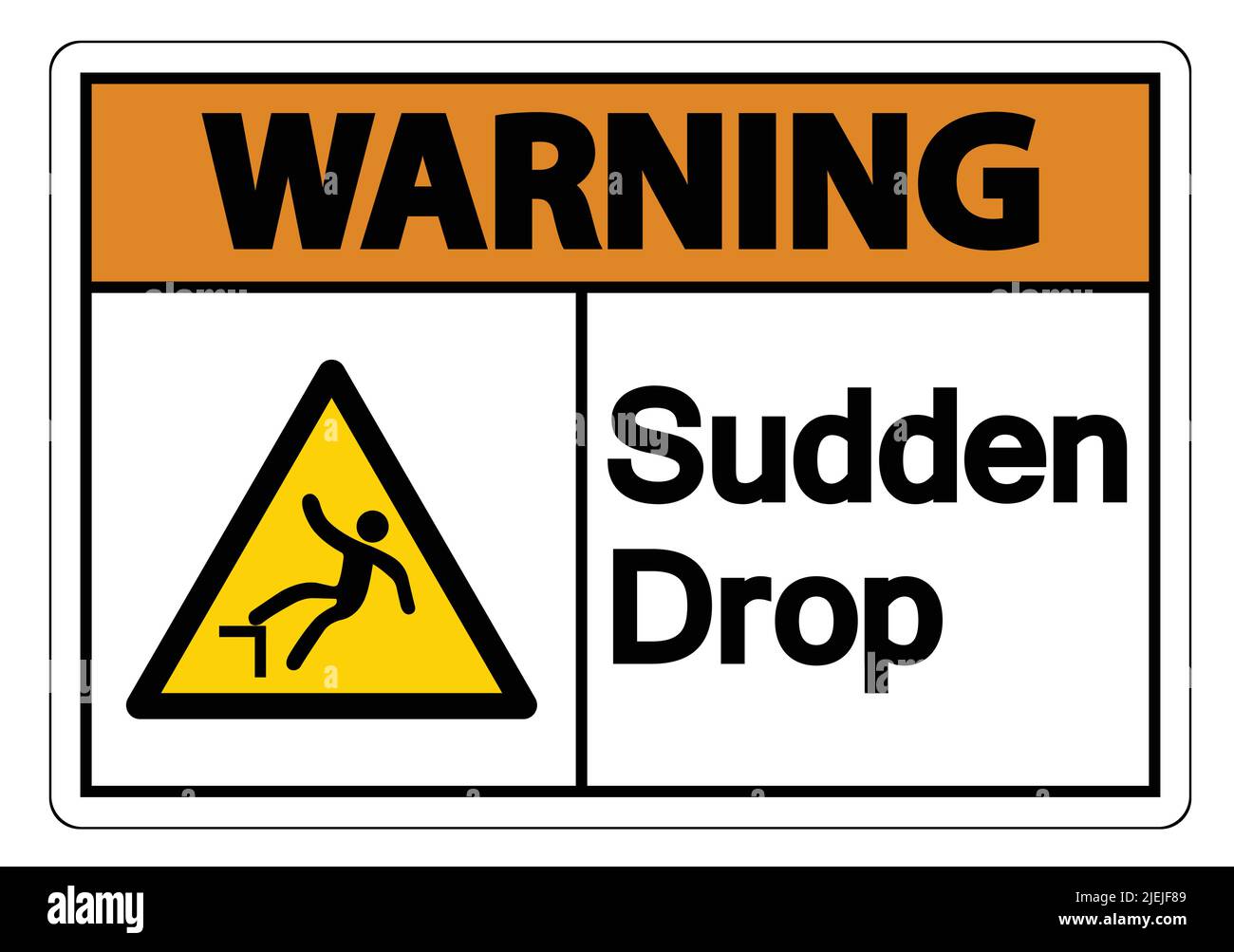 Warning Sudden Drop Symbol Sign On White Background,Vector Illustration ...
