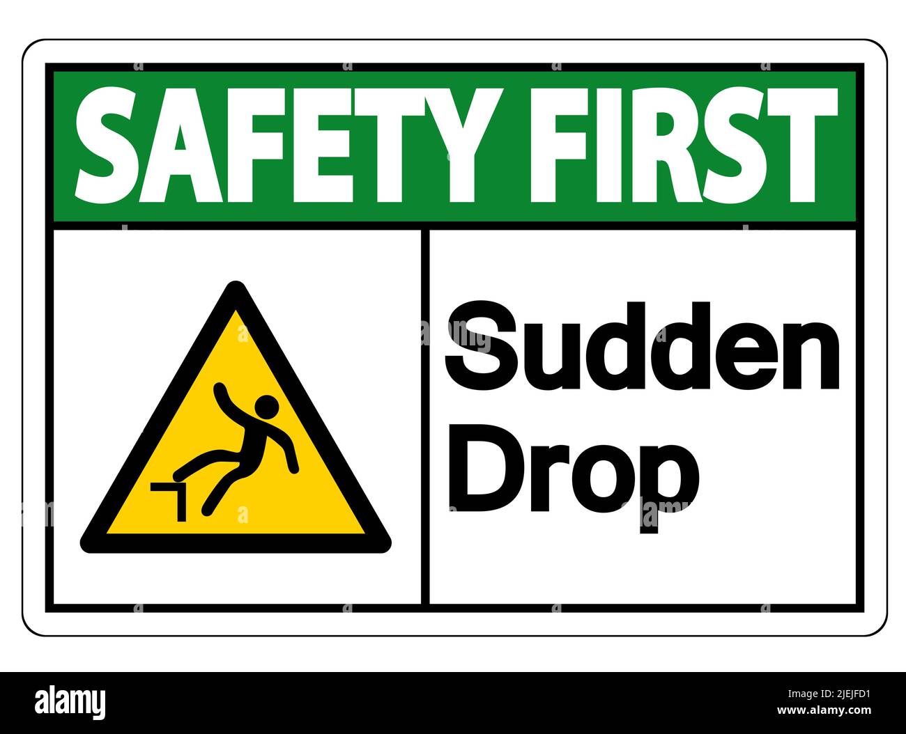Safety first Sudden Drop Symbol Sign On White Background,Vector ...