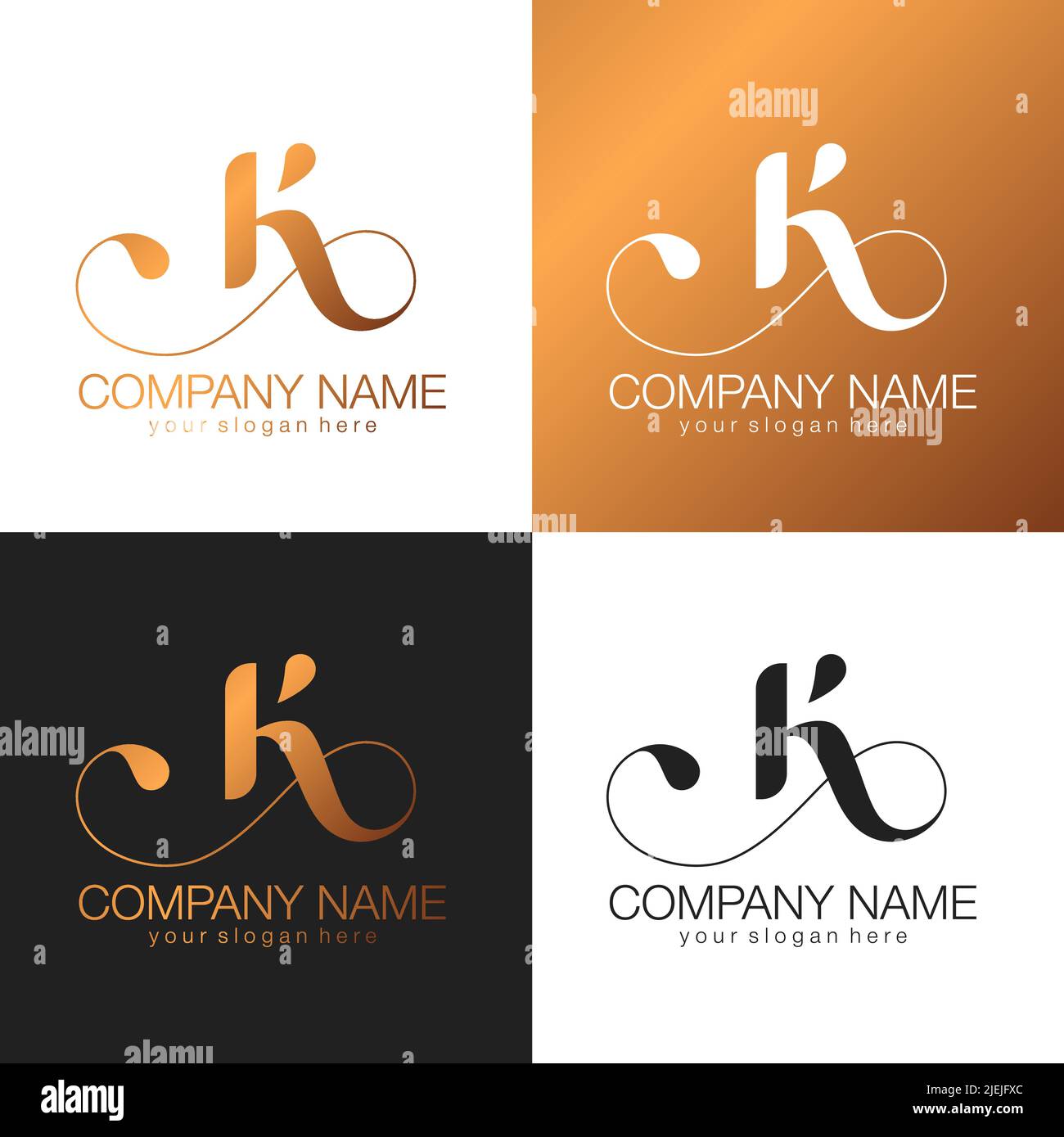 K letter monogram. Elegant luxury K logo. Calligraphic style. Corporate ...
