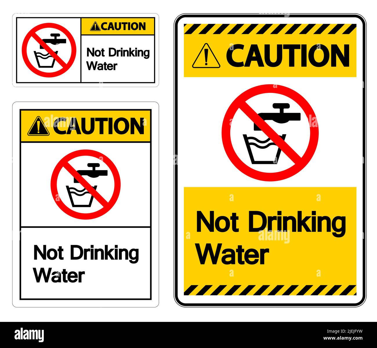 Caution Not Drinking Water Sign Stock Vector Image & Art - Alamy
