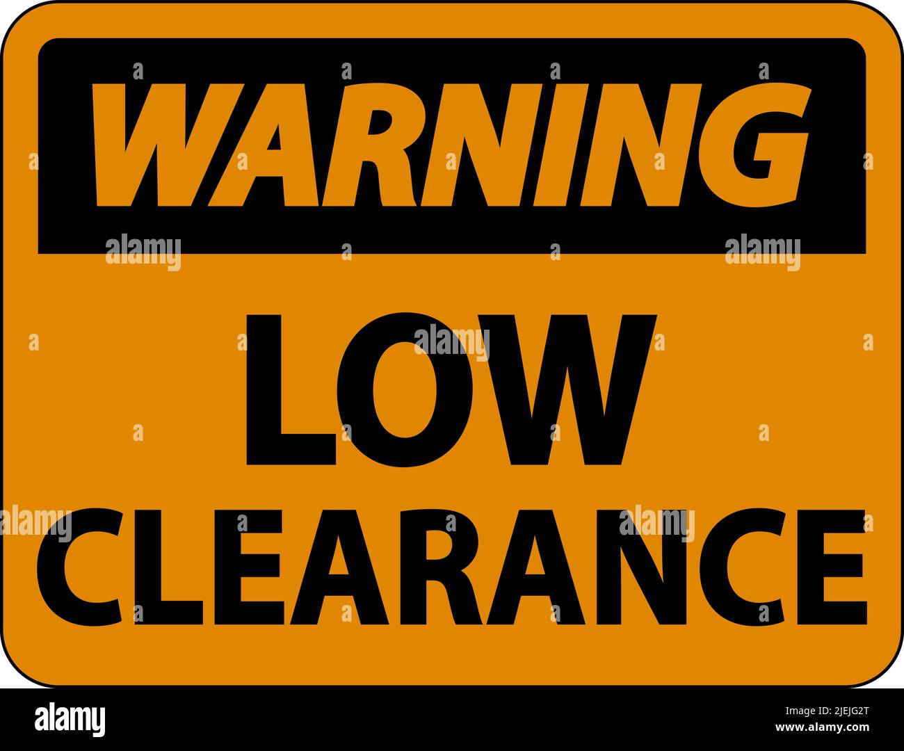 Warning Low Clearance Sign On White Background Stock Vector Image & Art ...