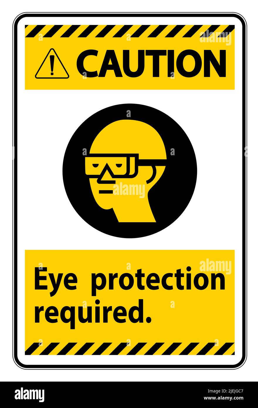 Caution Sign Eye Protection Required Symbol Isolate on White Background ...