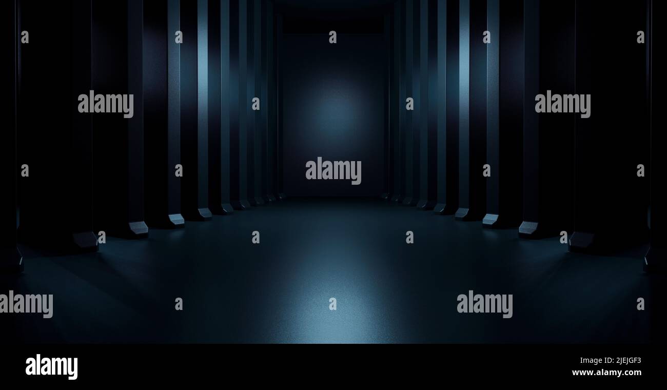 Futuristic Structure Walls And Floor Black Banner Background For ...