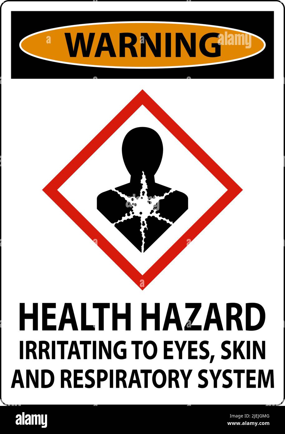 Warning Health Hazard GHS Sign On White Background Stock Vector Image ...