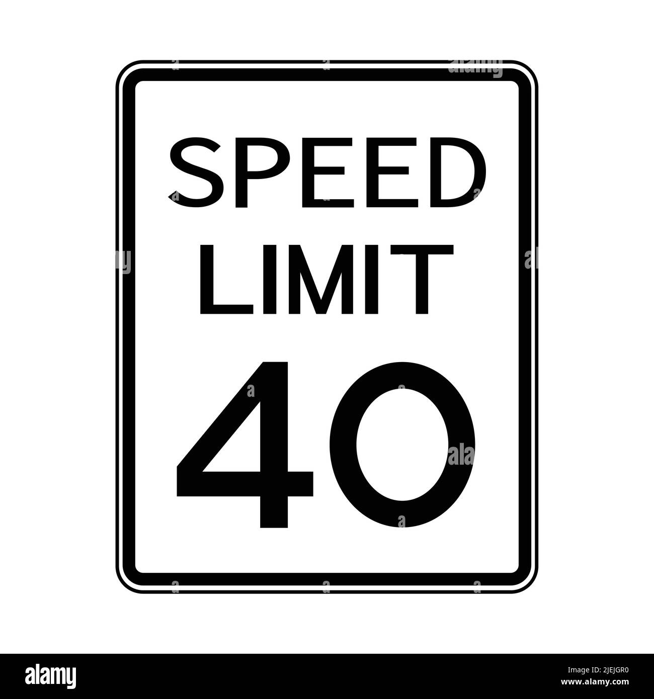 USA Road Traffic Transportation Sign: Speed Limit 40 On White Background,Vector Illustration ...