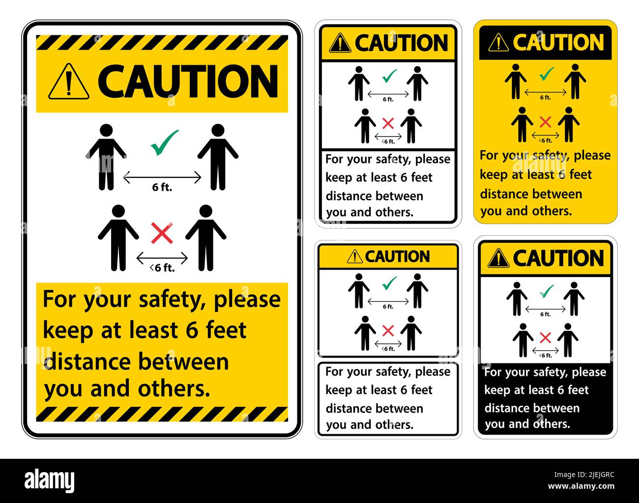 Caution Keep 6 Feet Distance,For your safety,please keep at least 6 ...