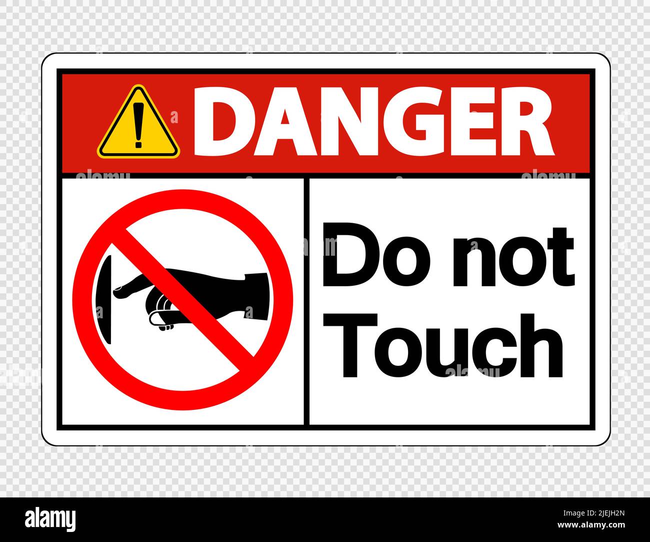 Danger do not touch sign label on transparent background,vector ...
