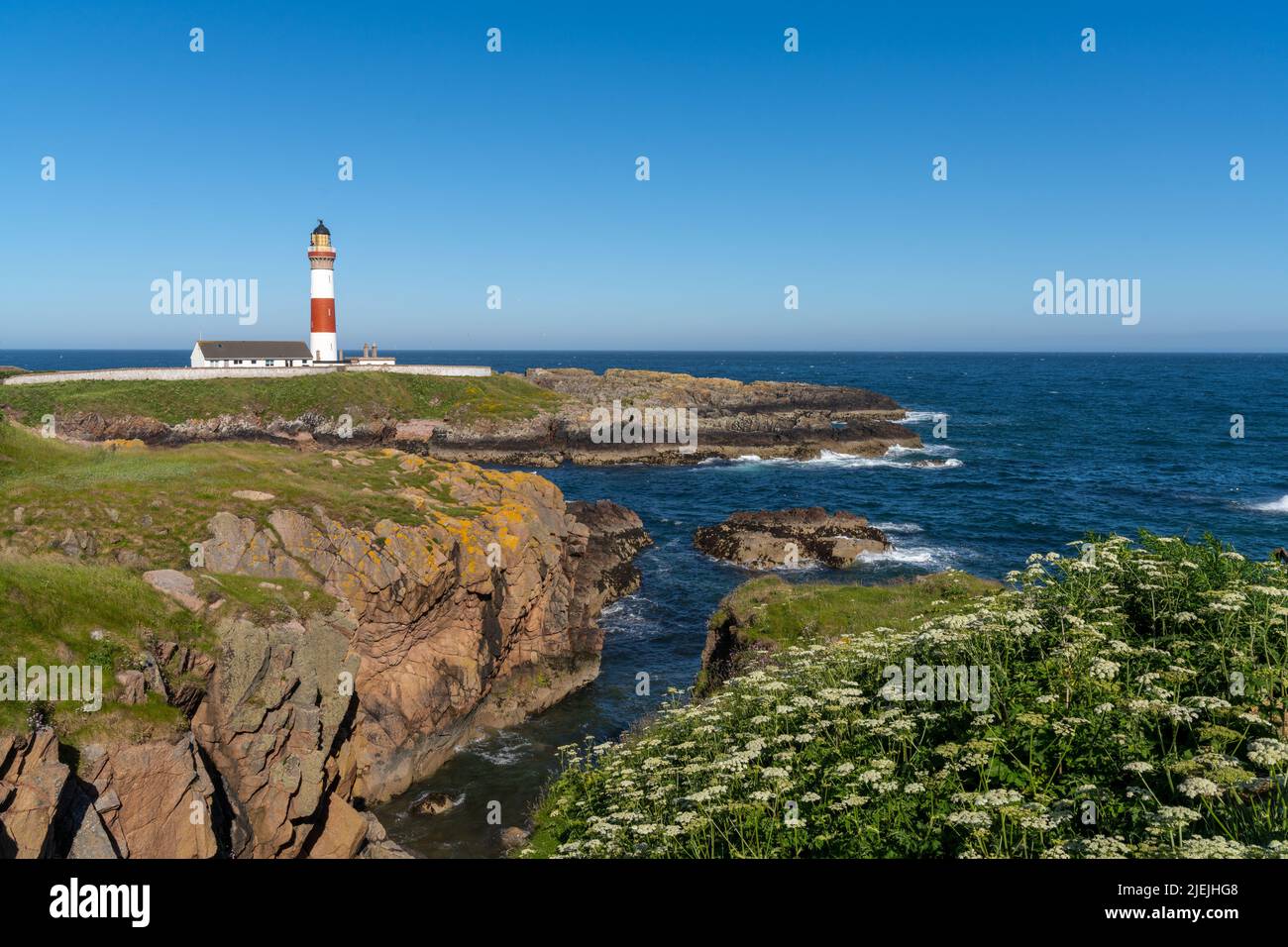 Boddam, United Kingdom - 23 June, 2022: view of the historic Buchan ...