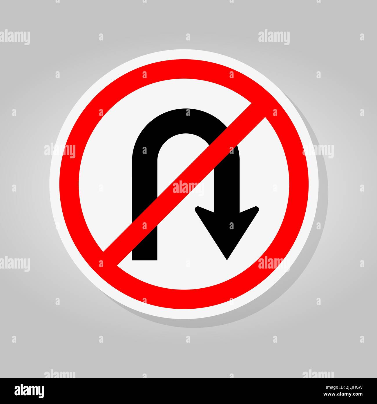 Do Not U-Turn Right Traffic Sign Isolate On White Background,Vector ...