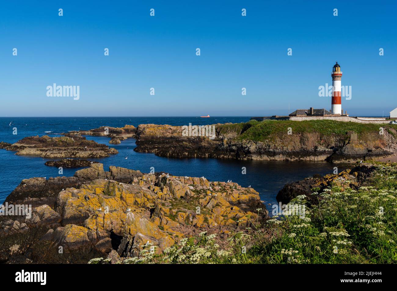 Boddam, United Kingdom - 23 June, 2022: view of the historic Buchan ...