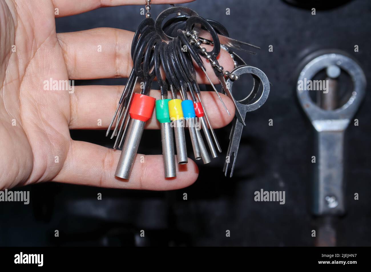 Equipment set for disconnect the power cable Stock Photo - Alamy