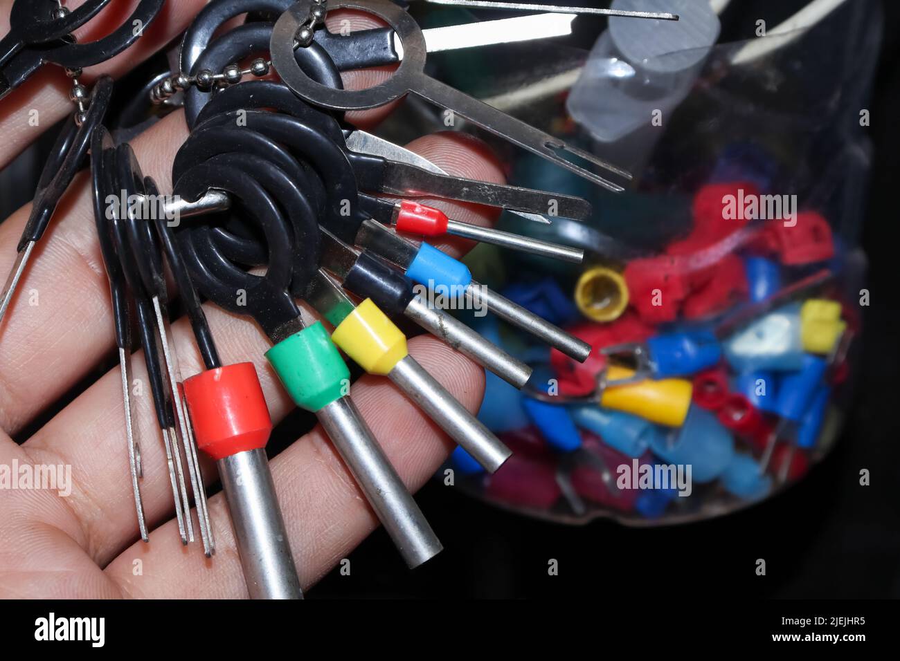 Equipment set for disconnect the power cable Stock Photo - Alamy