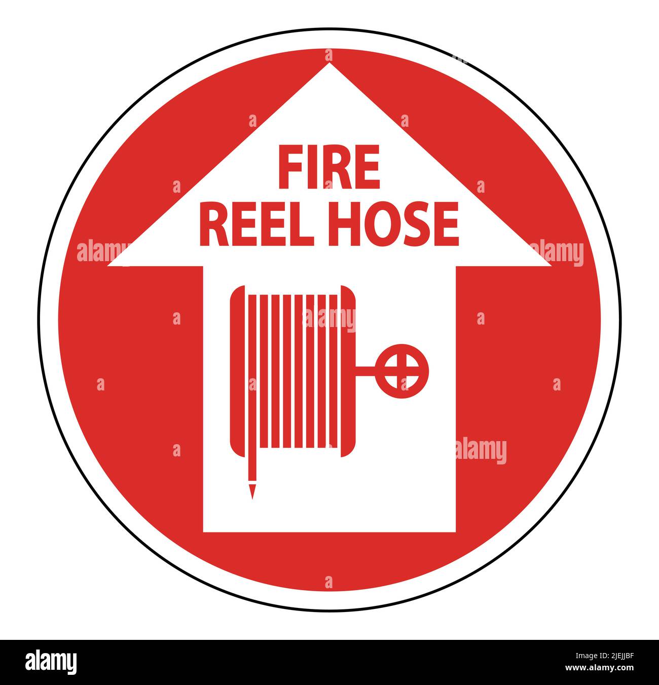 Fire Reel Hose Floor Sign Isolate On White Background,Vector ...