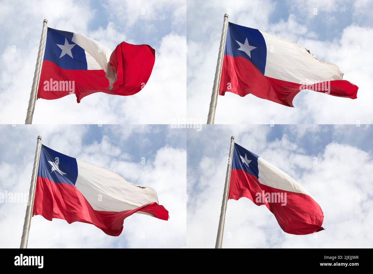 Flags of Chile in Santiago, Chile Stock Photo - Alamy