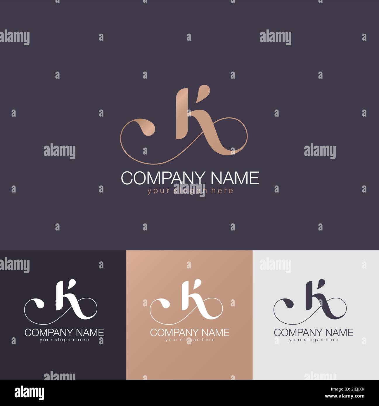 K letter monogram. Elegant luxury K logo. Calligraphic style. Corporate ...