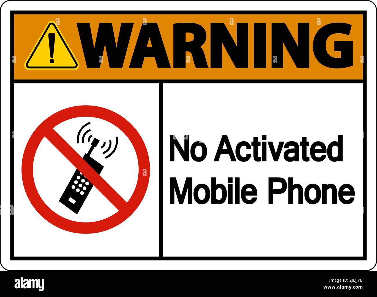 Warning No Activated Mobile Phone Sign On White Background Stock Vector ...