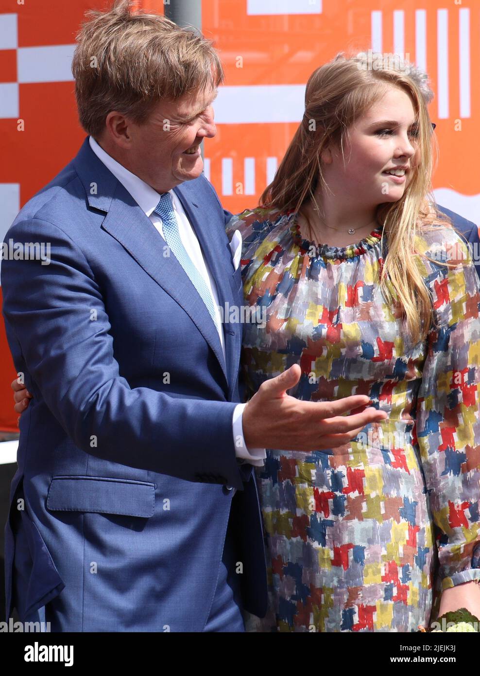 King Willem-Alexander and Princess Amalia during King's Day 2019 Stock ...