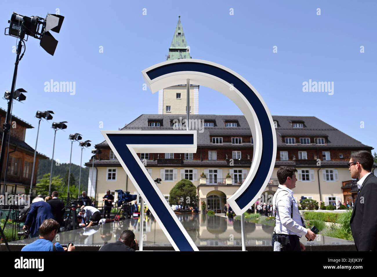 Elmau, Germany. 27th June, 2022. Exterior view of Elmau Castle ...