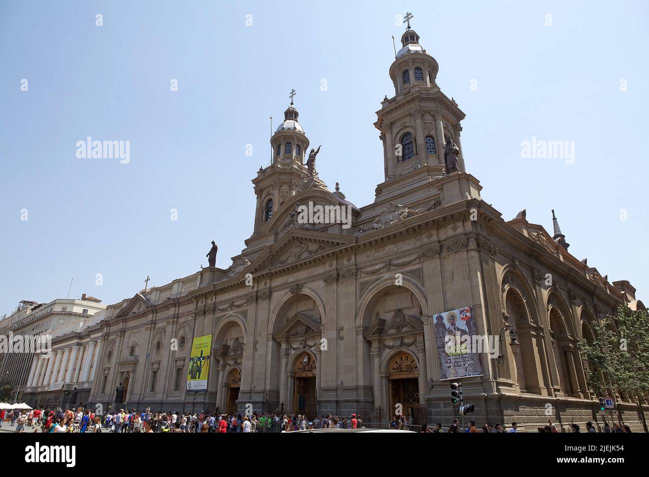 Santiago Metropolitan Cathedral in Plaza de Armas, Santiago de Chile ...