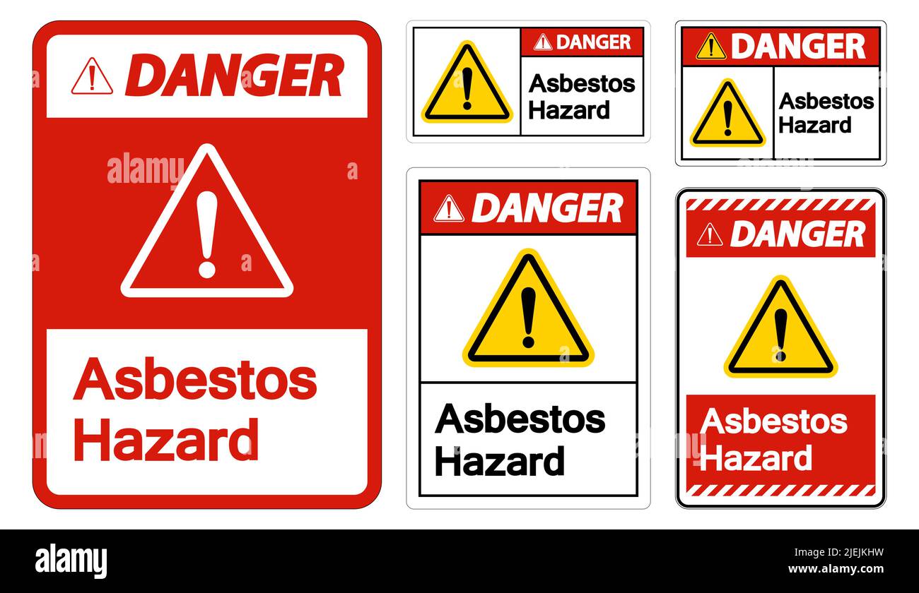 Danger Asbestos Hazard Symbol Sign On White Background Stock Vector ...