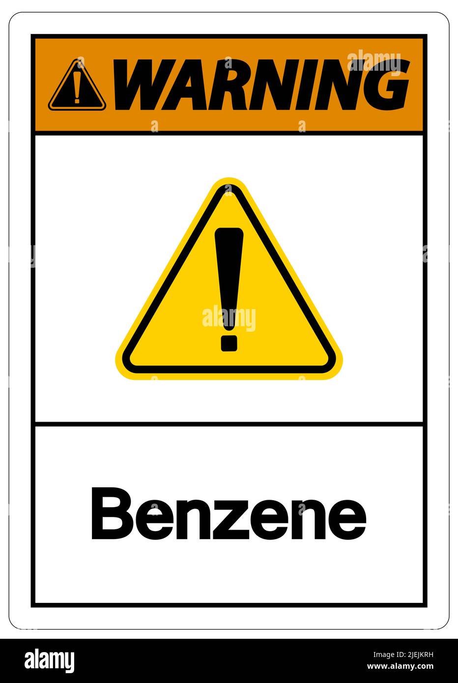 Warning Benzene Symbol Sign On White Background Stock Vector Image ...