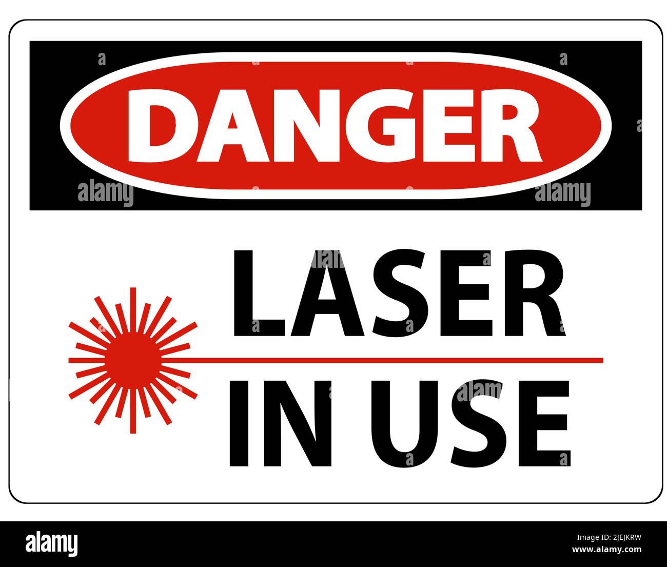Danger Laser In Use Symbol Sign On White Background Stock Vector Image ...