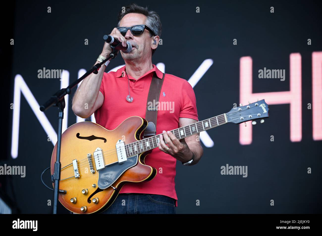 Leeds, UK. 25th June, 2022. Nick Heyward of "Haircut 100" seen ...