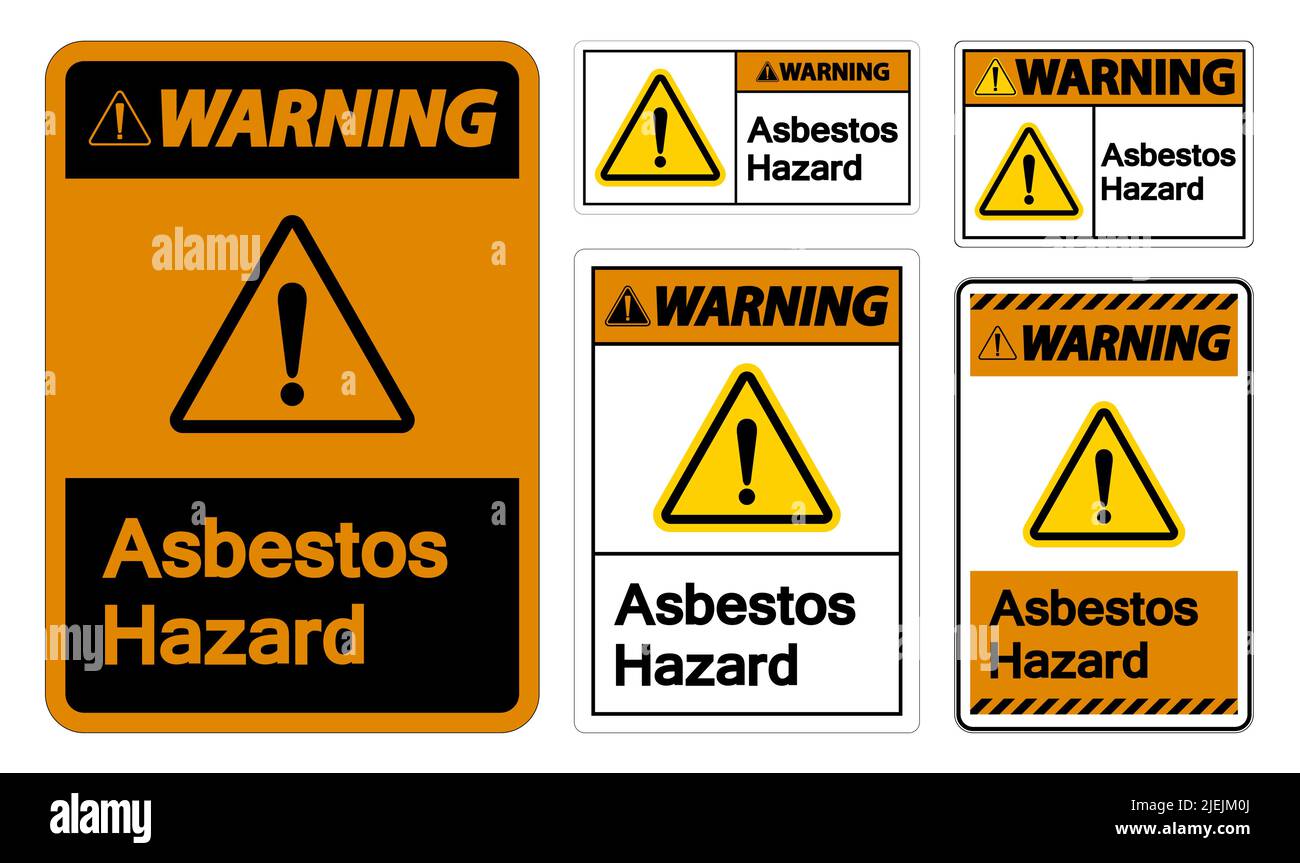 Warning Asbestos Hazard Symbol Sign On White Background Stock Vector ...