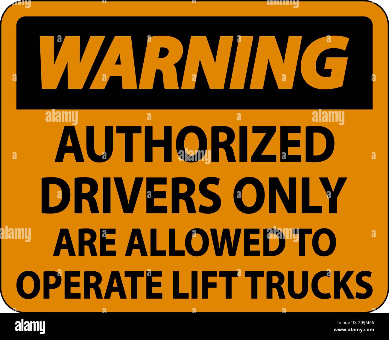 Warning Authorized Drivers Only Sign On White Background Stock Vector ...