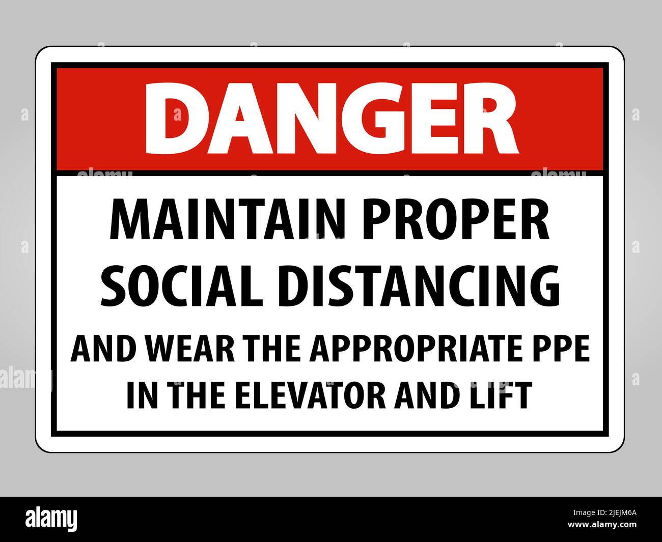 Danger Maintain Proper Social Distancing Sign Isolate On White ...