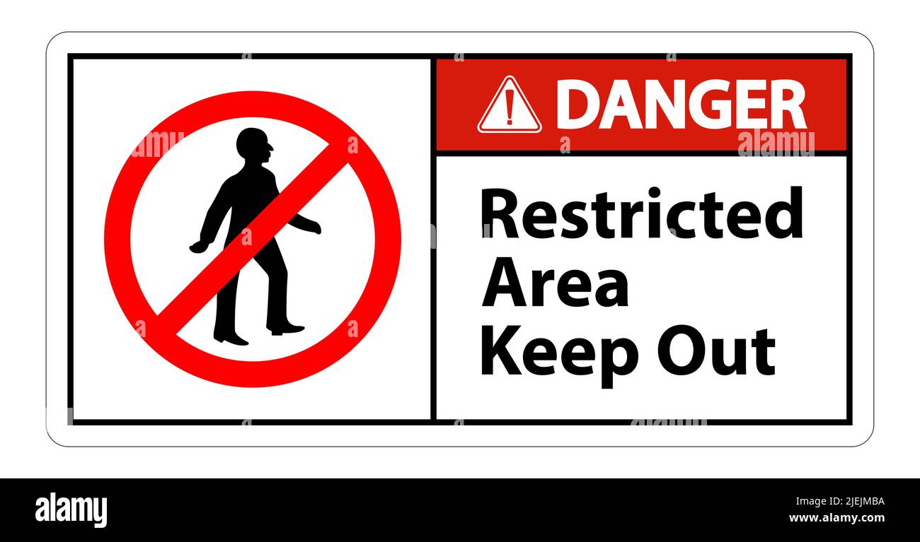 Restricted Area Keep Out Symbol Sign On White Background Stock Vector ...