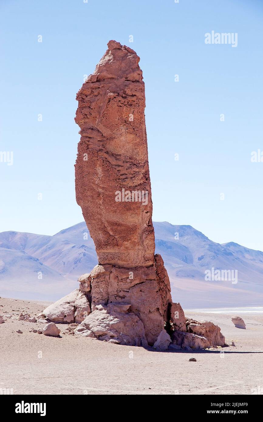 Geological monolith close to Salar the Tara in the Los Flamencos ...